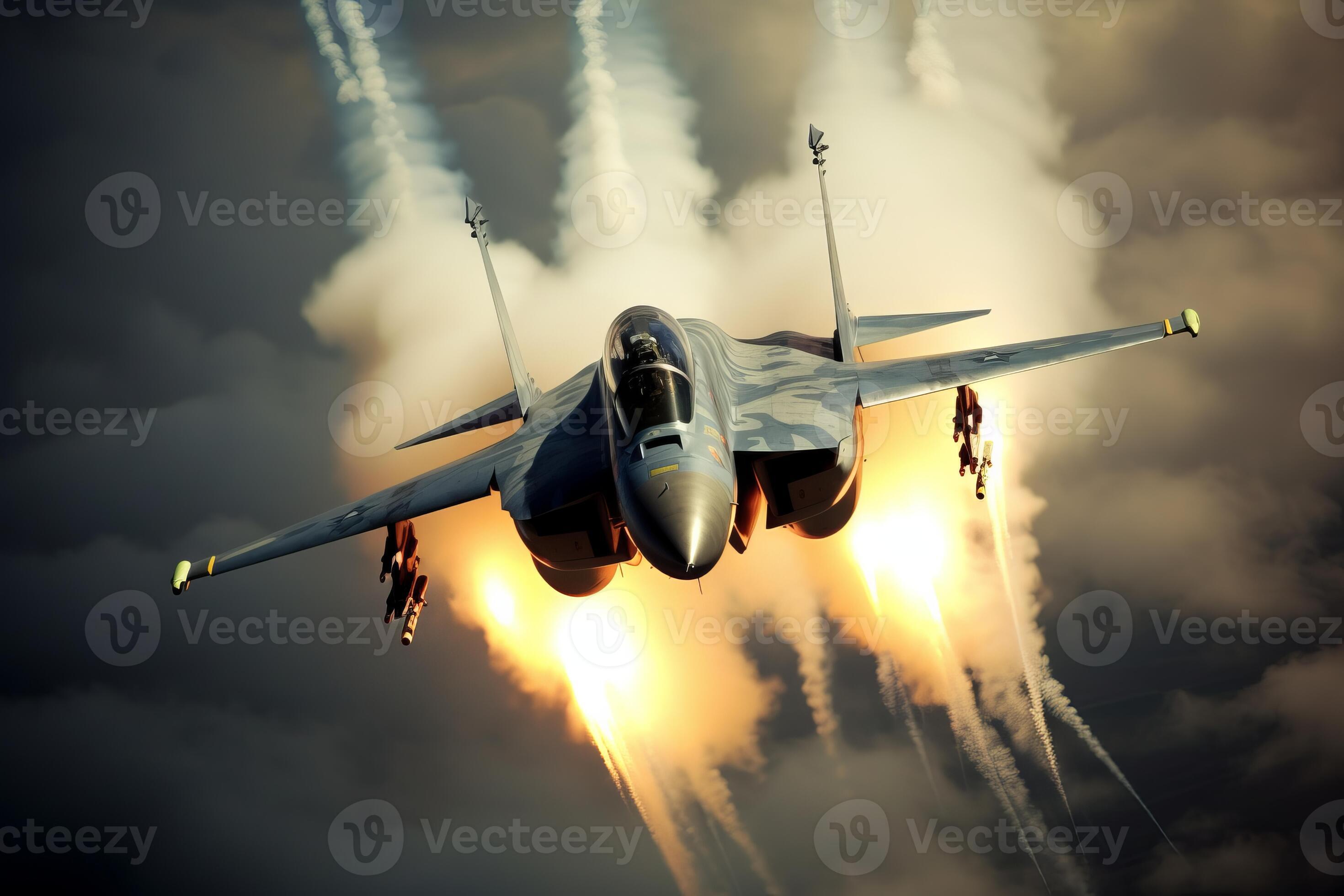 AI generated A fighter jet executing a high-speed maneuver. Generative ...