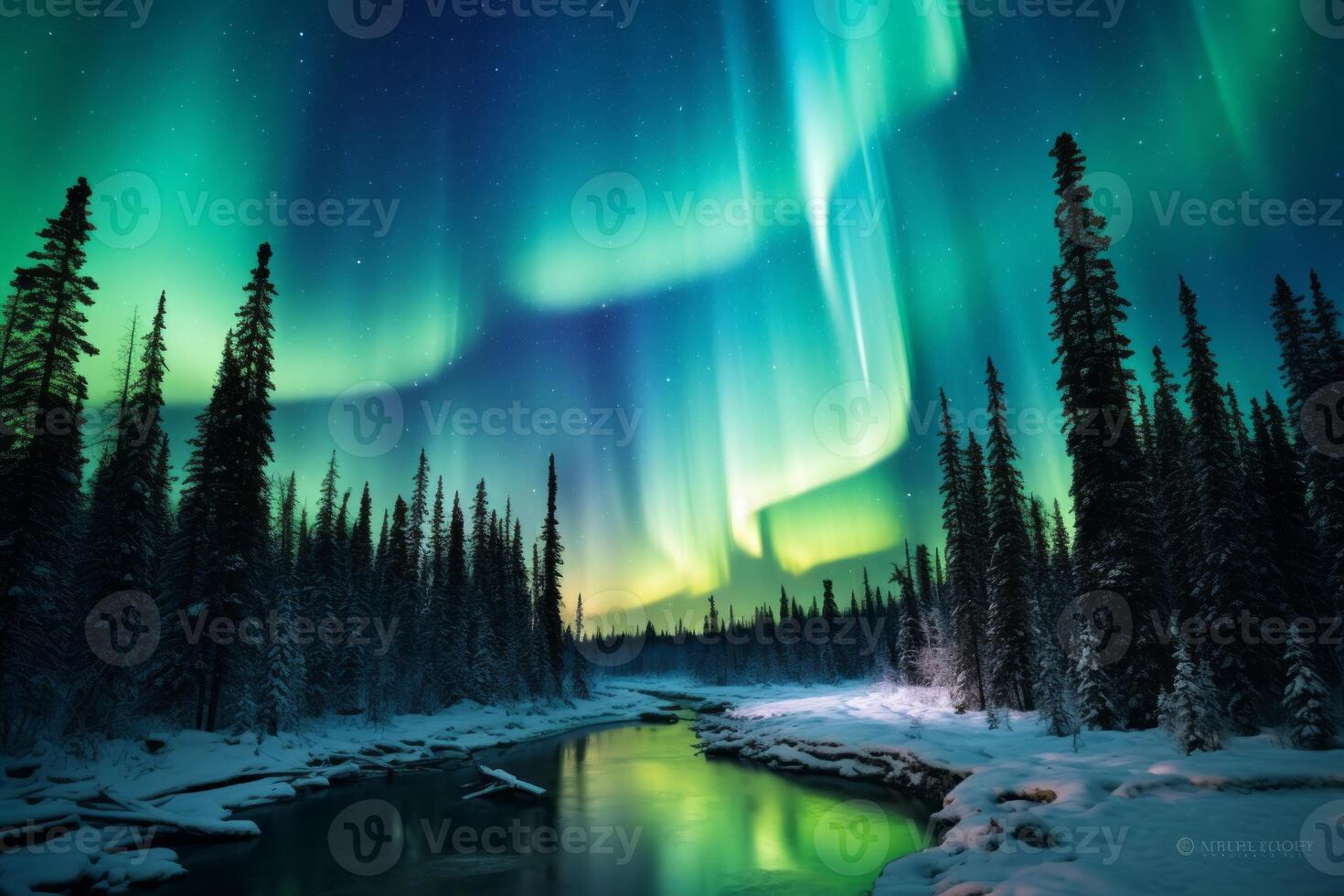 AI generated Breathtaking aurora borealis illuminating a night sky ... AI generated Breathtaking aurora borealis illuminating a night sky ...