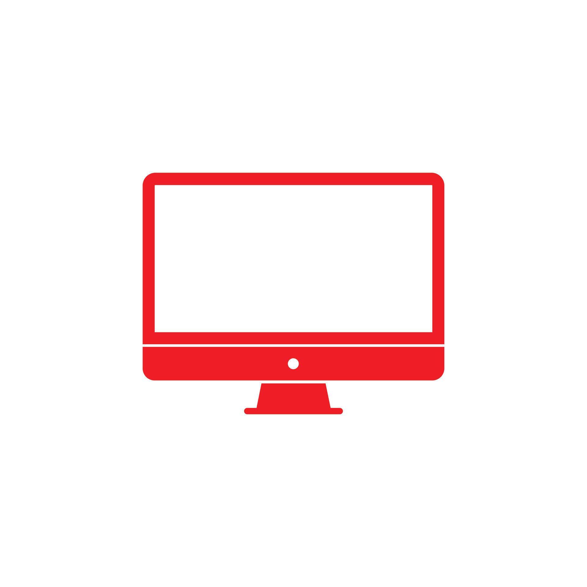 red Computer monitor icon isolated on white background 41911277 Vector ...