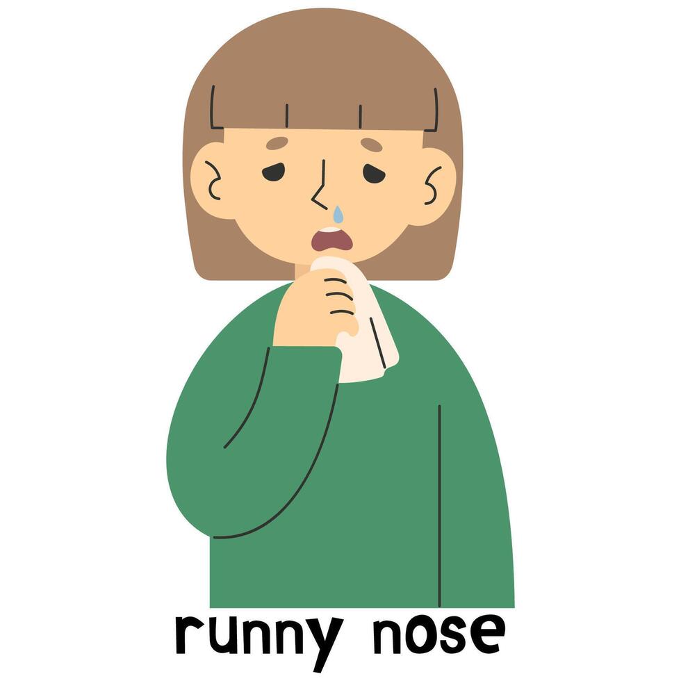 Runny Nose 5 Cute On A White Background Vector Illustration 41911900 Vector Art At Vecteezy