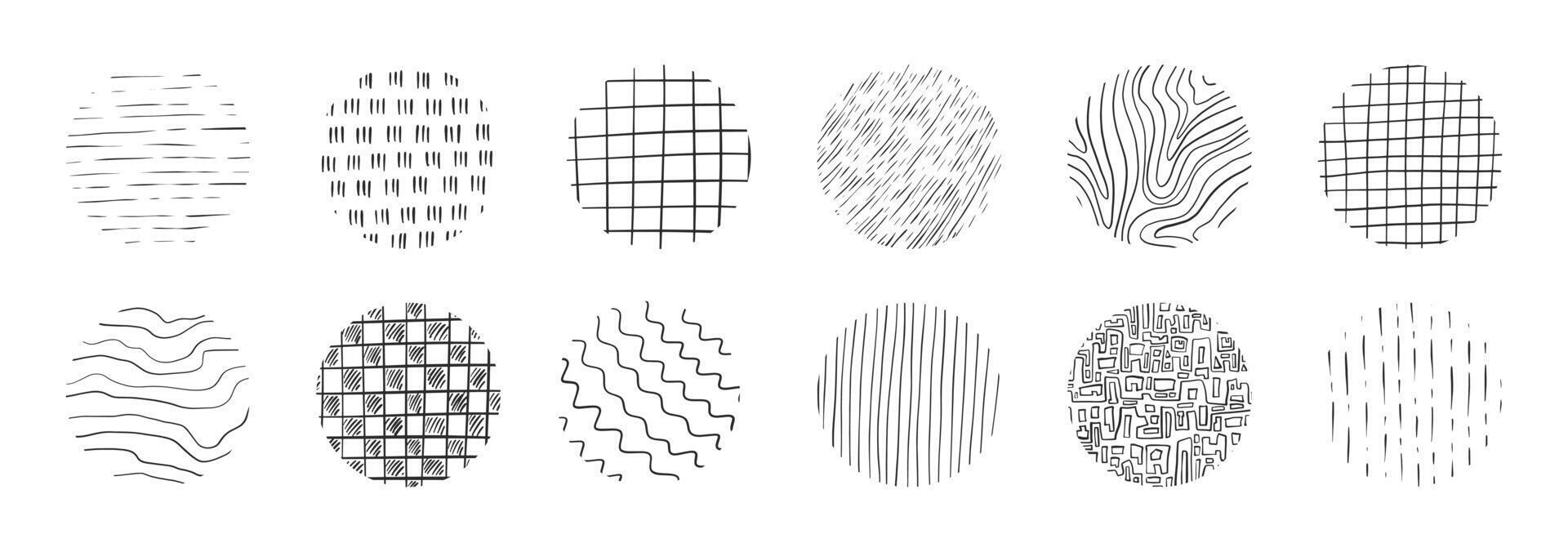 Set of hand drawn texture with different pencil patterns. Crosshatch ...