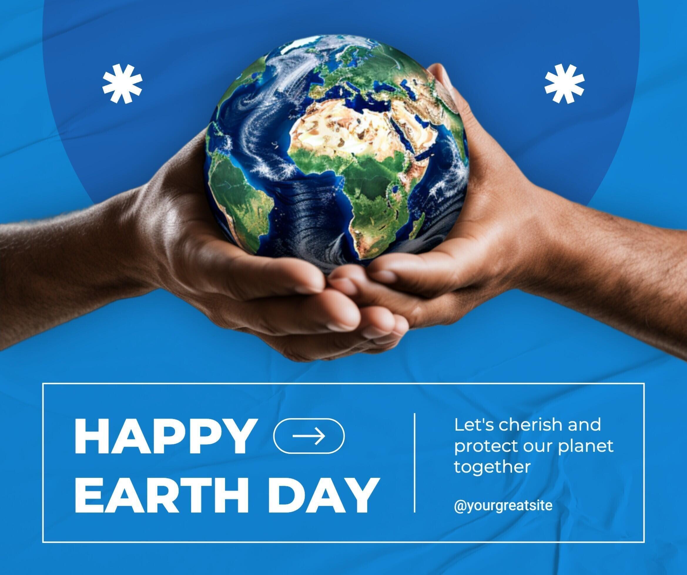 blue modern earth day facebook post 41915945 Template