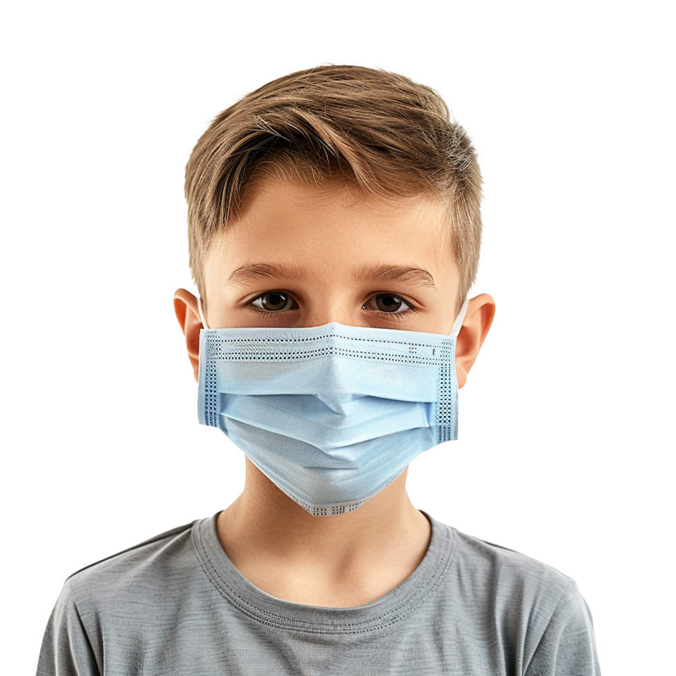 AI generated Small boy wear face mask png isolated on transparent ...