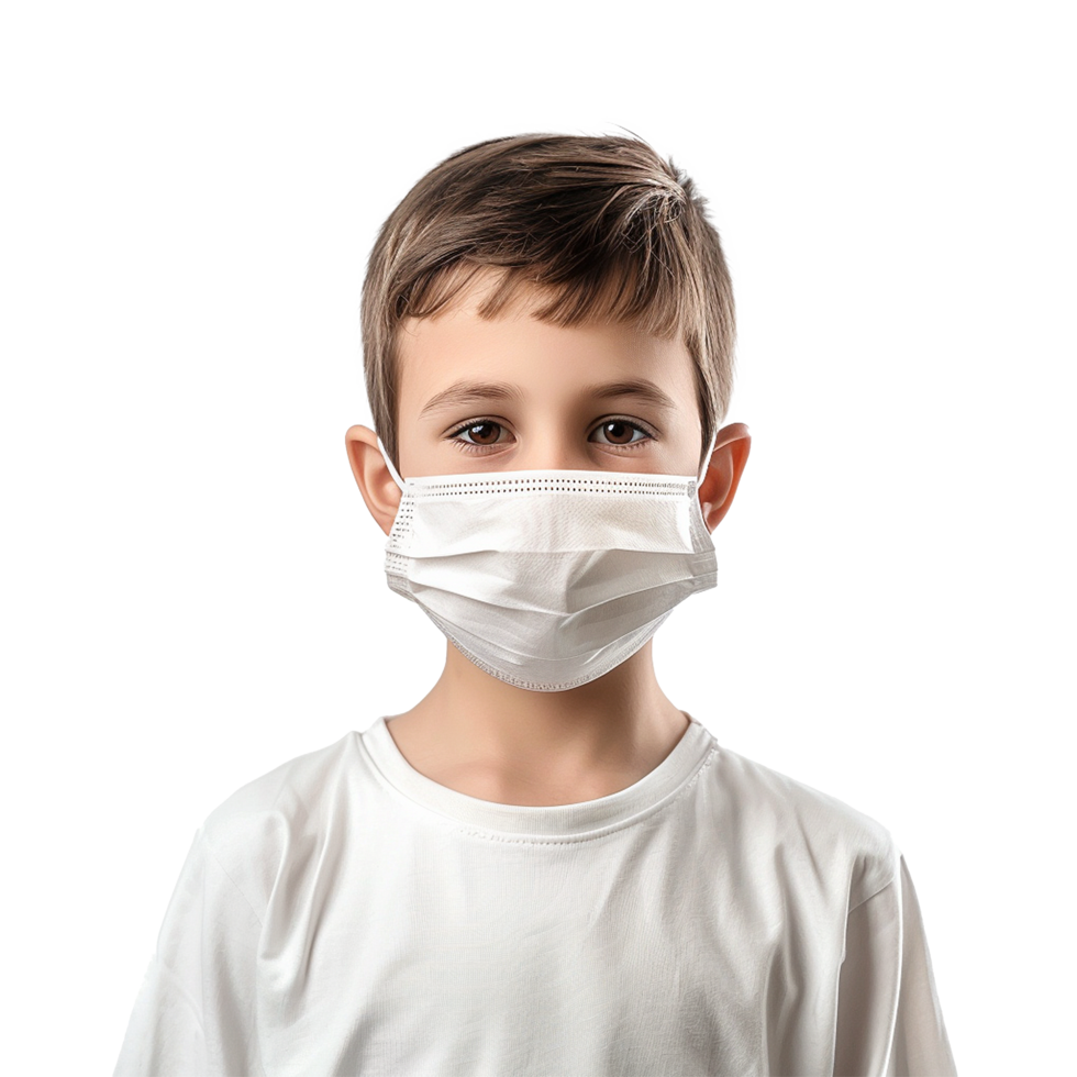 AI generated Small boy wear face mask png isolated on transparent ...