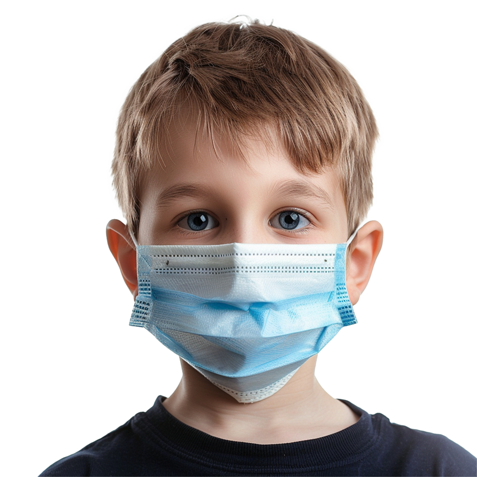 AI generated Small boy wear face mask png isolated on transparent ...