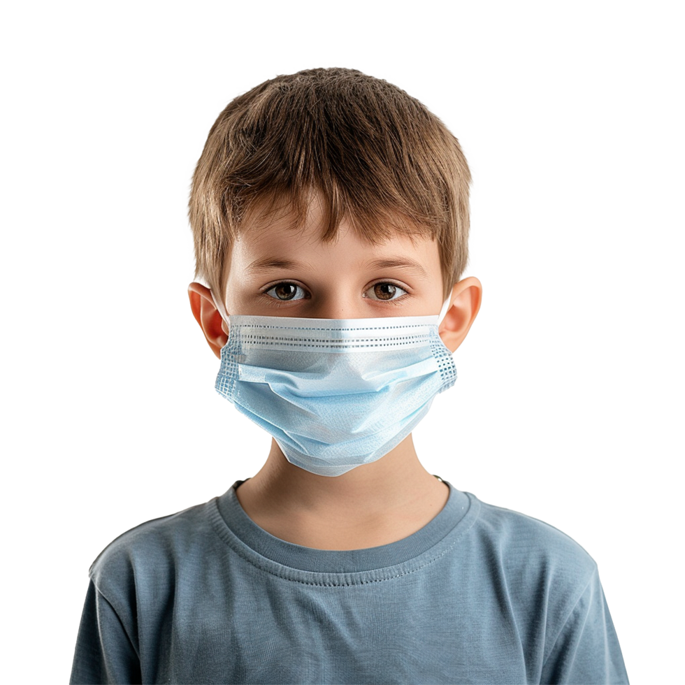 AI generated Small boy wear face mask png isolated on transparent ...