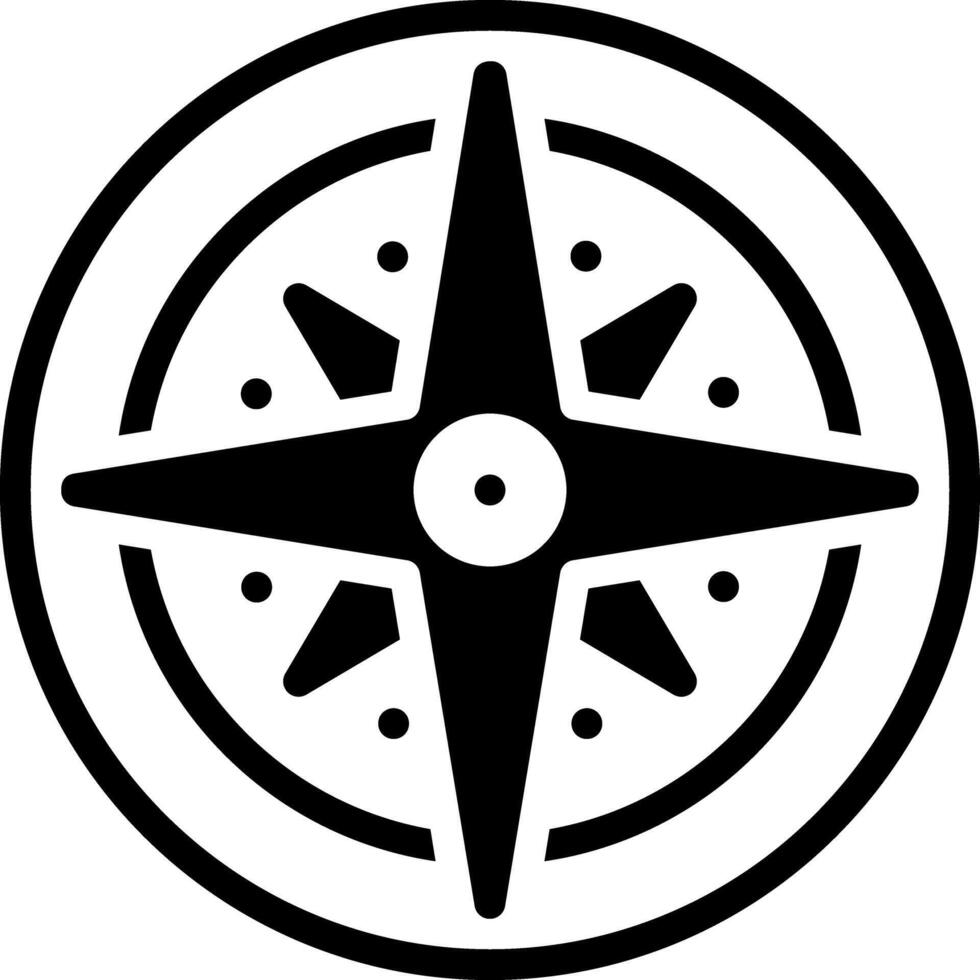 Solid black icon for compass 41922607 Vector Art at Vecteezy