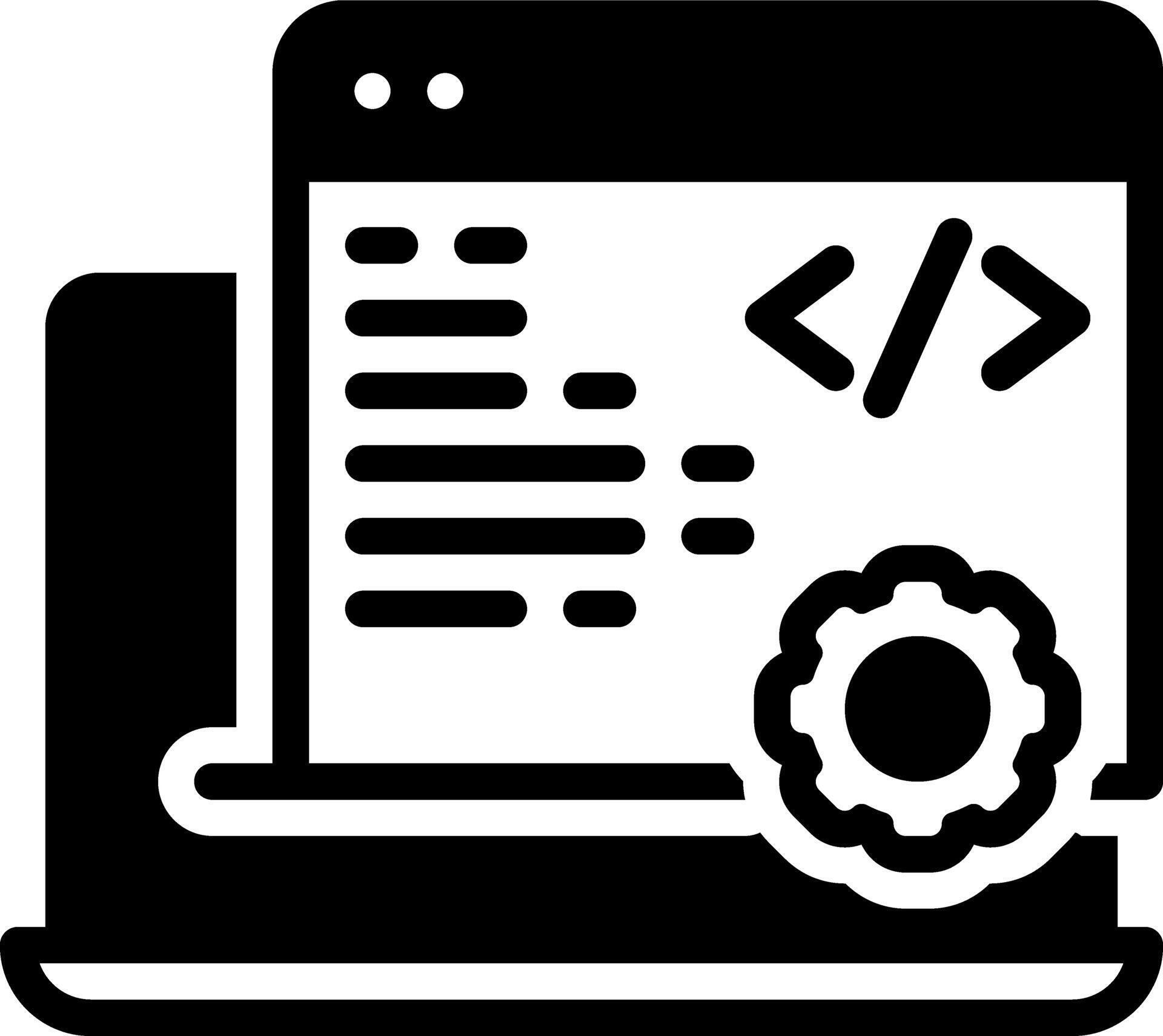 Solid black icon for development 41922841 Vector Art at Vecteezy