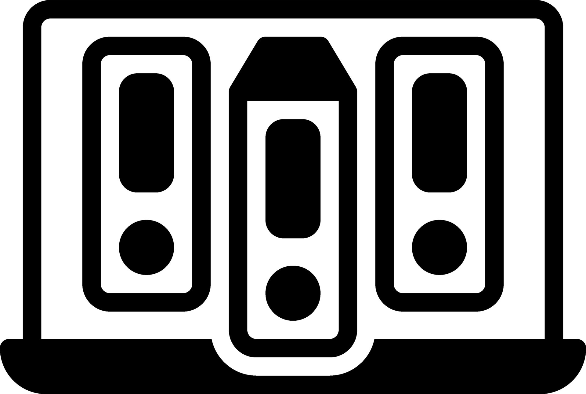 Solid black icon for database 41923107 Vector Art at Vecteezy