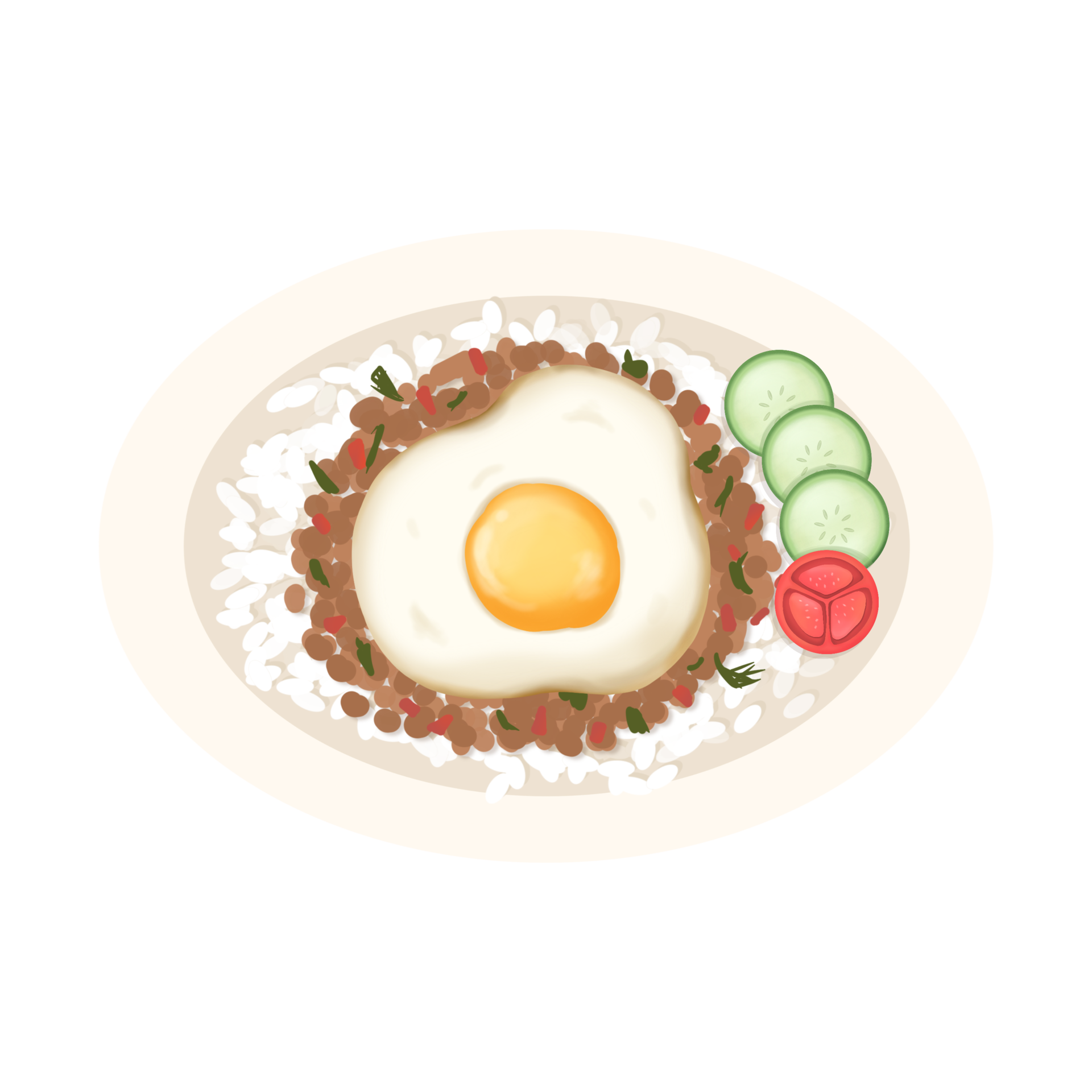 Stir Fried Pork With Basil And Fried Egg 41926104 Png