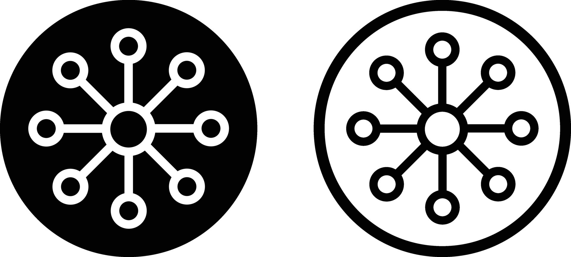 Network Connection Icon Set In Two Styles Isolated On White Background Vector Illustration