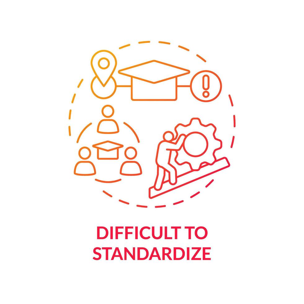 Difficult to standardize red gradient concept icon. Experiential ... Difficult to standardize red gradient concept icon. Experiential ...
