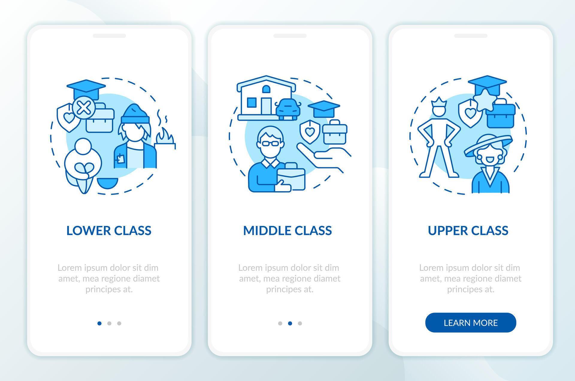 Class Structure Blue Onboarding Mobile App Screen Social