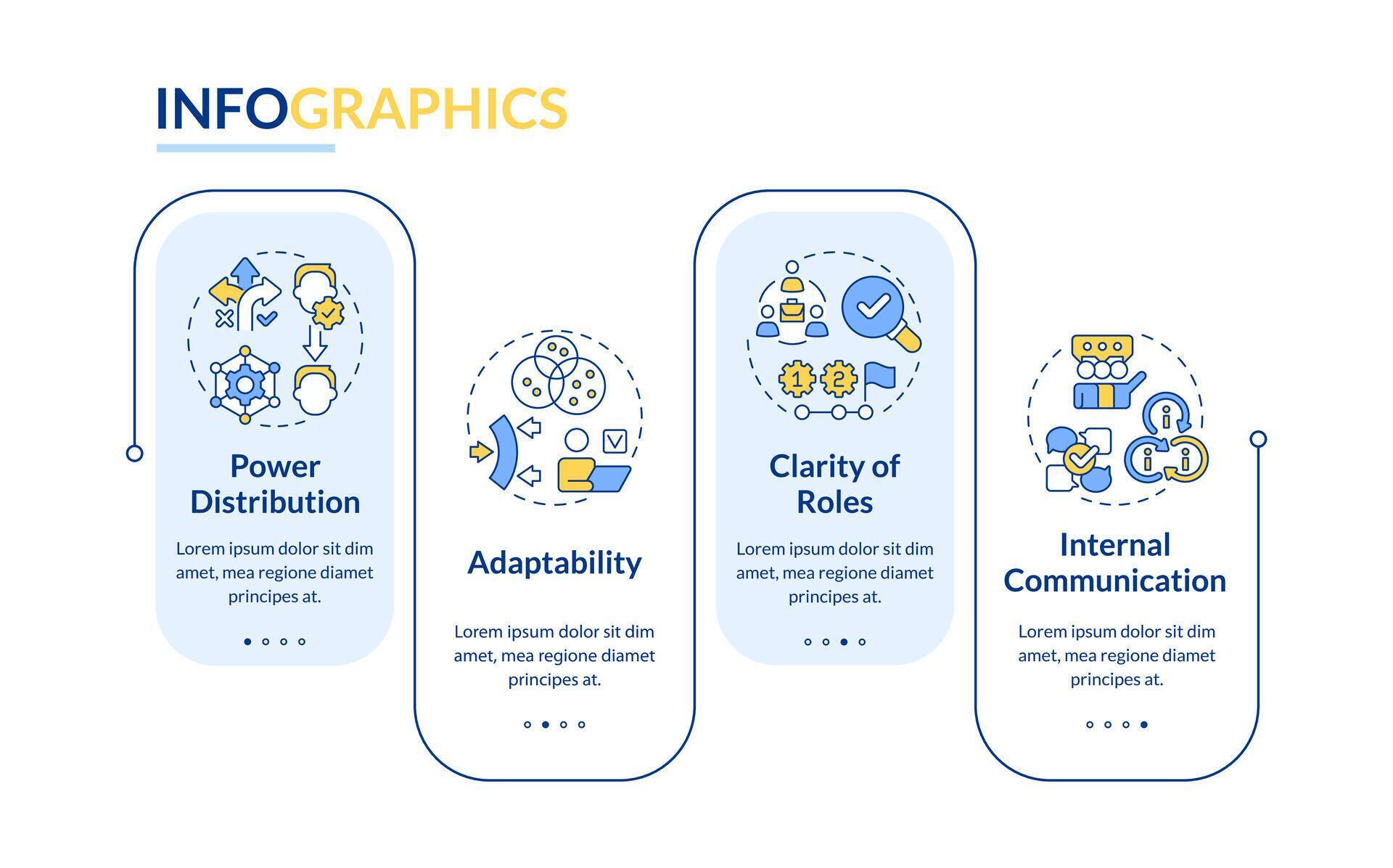 Holacracy benefits rectangle infographic template. Distribute authority. Data visualization with ...