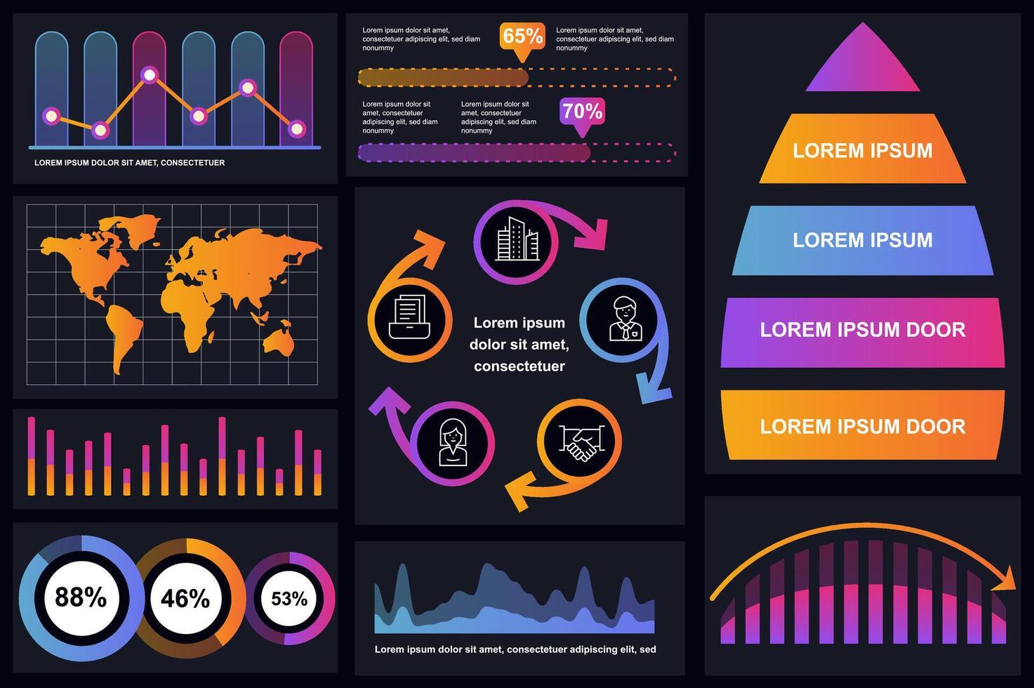 Set Of Infographic Elements Data Visualization Vector Design Template Can Be Used For Steps