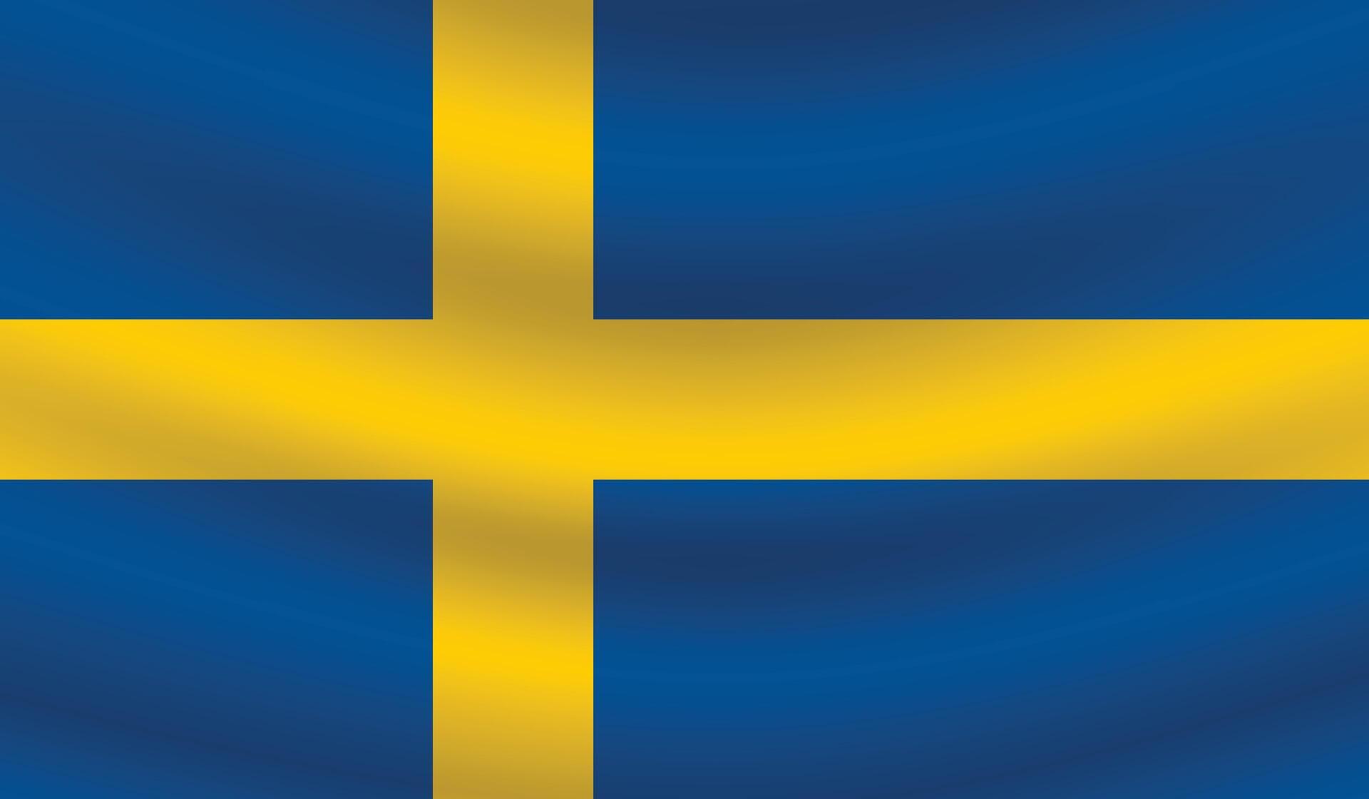Flat Illustration of Sweden national flag. Sweden flag design. Sweden Wave flag. 41930406 Vector ...