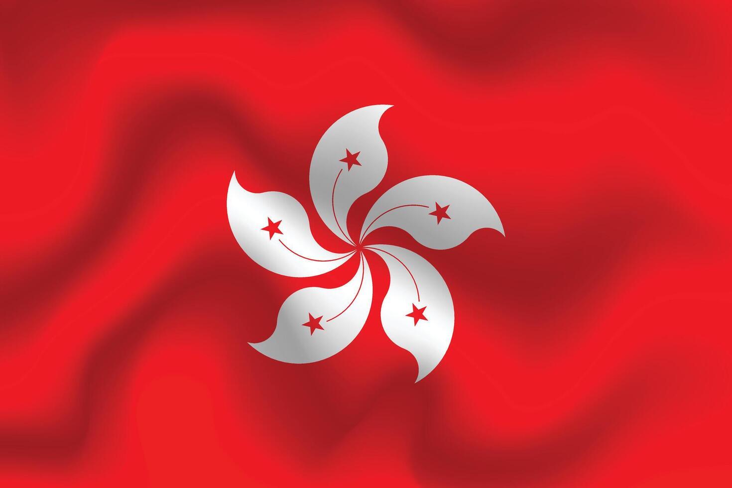 Flat Illustration of the Hong Kong national flag. Hong Kong flag design ...