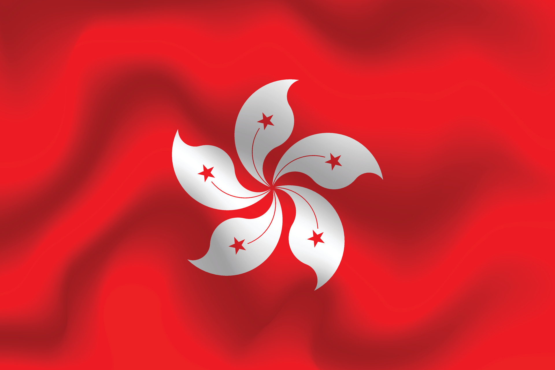 Flat Illustration of the Hong Kong national flag. Hong Kong flag design ... Flat Illustration of the Hong Kong national flag. Hong Kong flag design ...