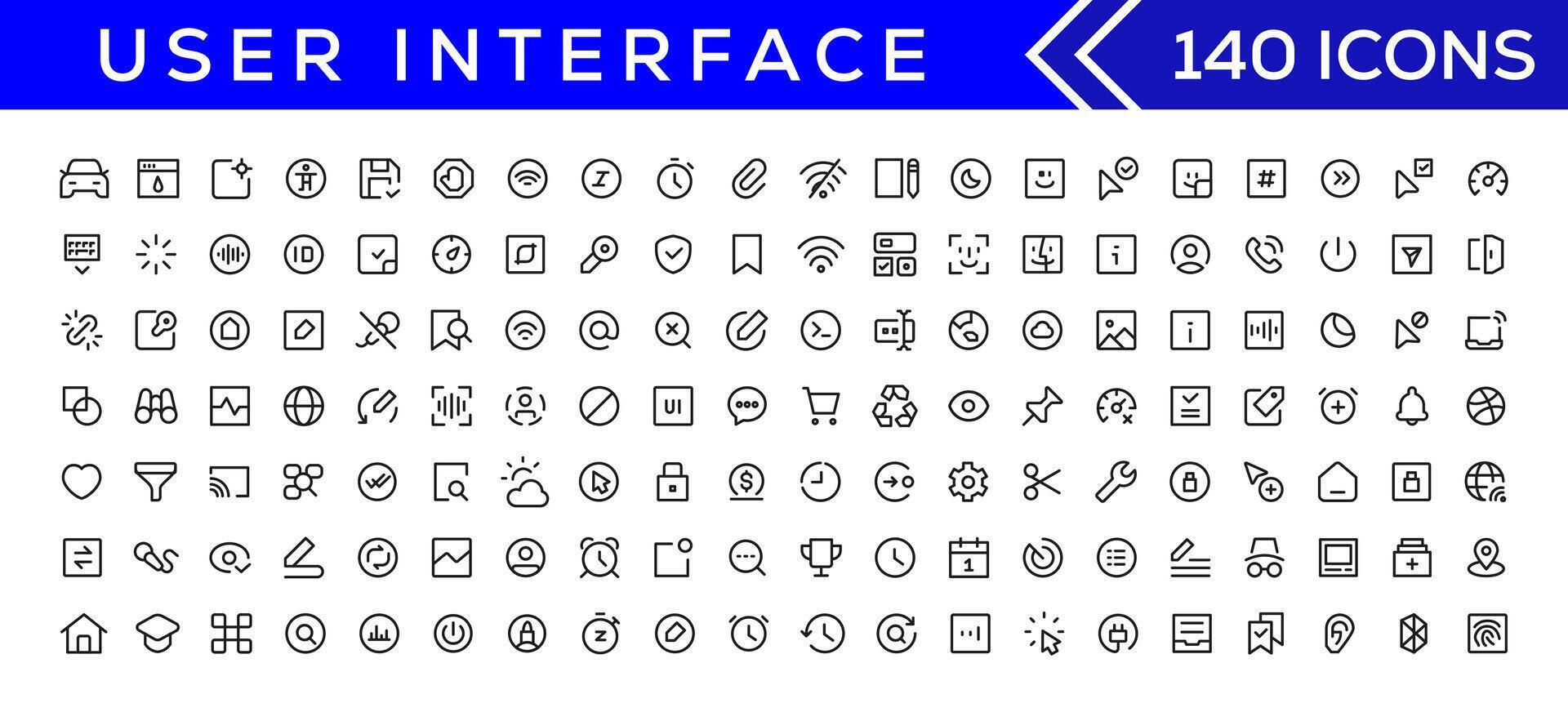 Mega set of ui ux icons, user interface icon set collection 41934768 Vector Art at Vecteezy