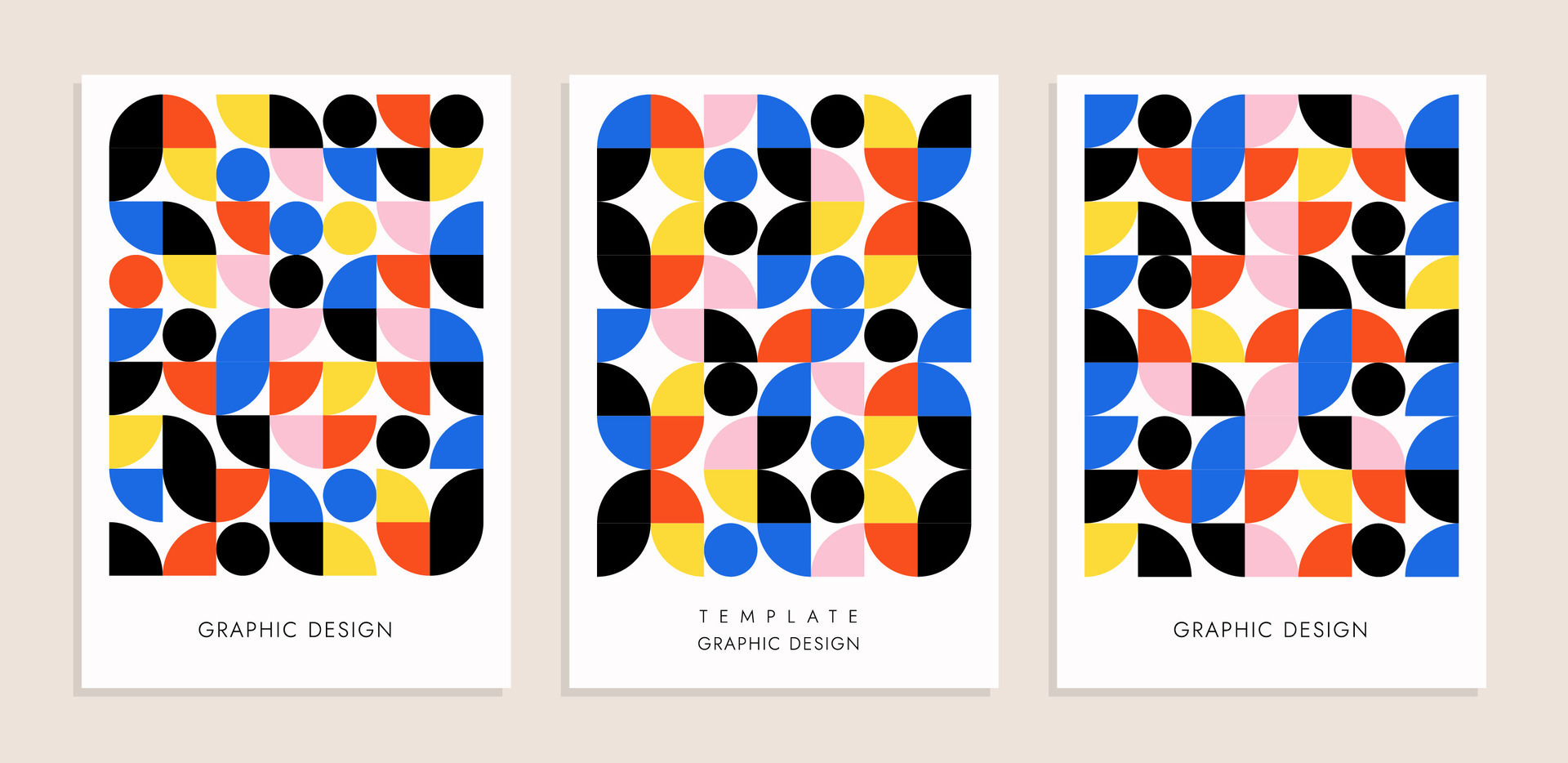 Set Of Abstract Geometric Posters Bright Abstract Geometric Patterns Vector Illustration