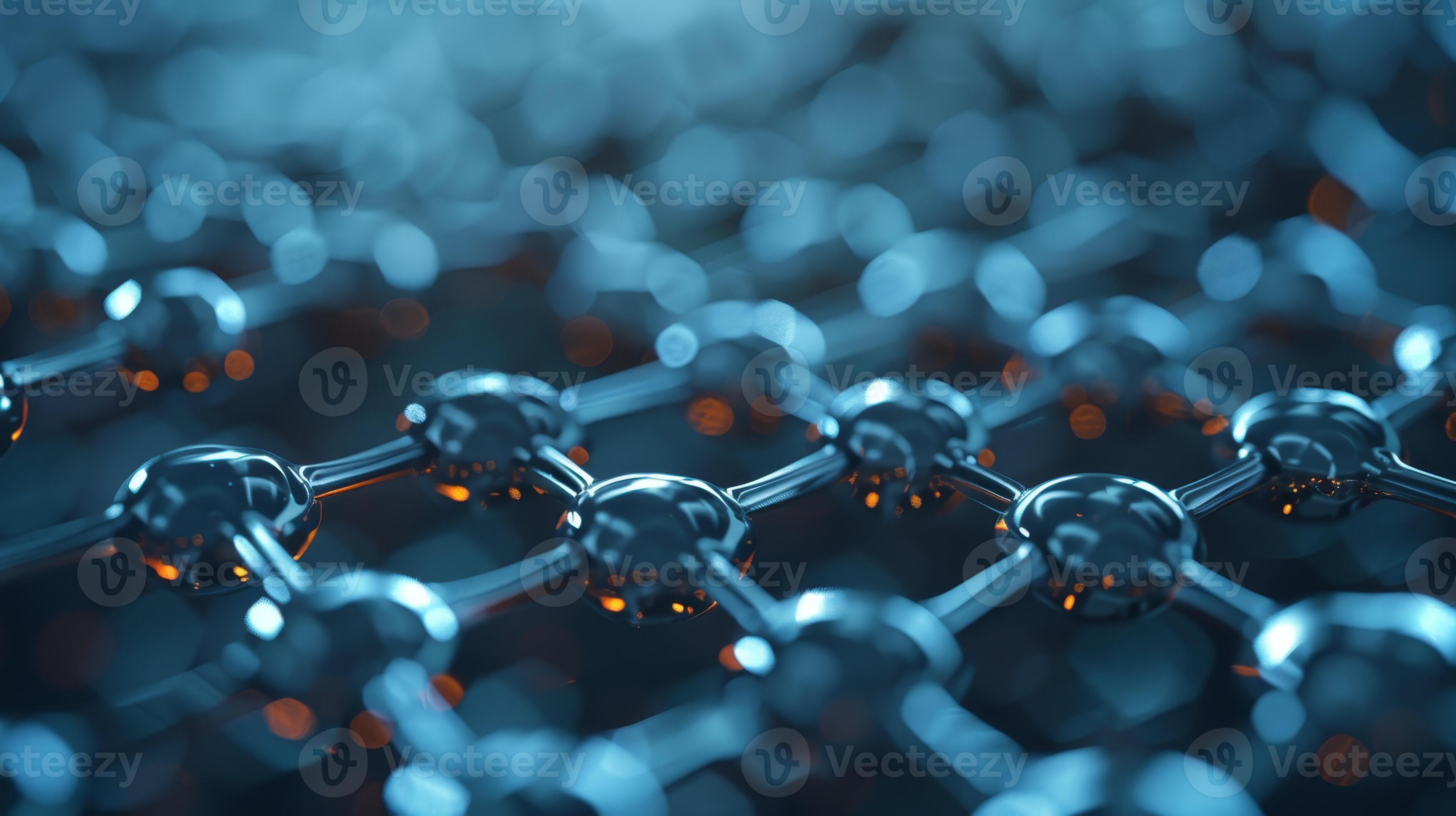 AI generated Ultra-high resolution of a graphene molecular grid, a single layer of carbon atoms ...