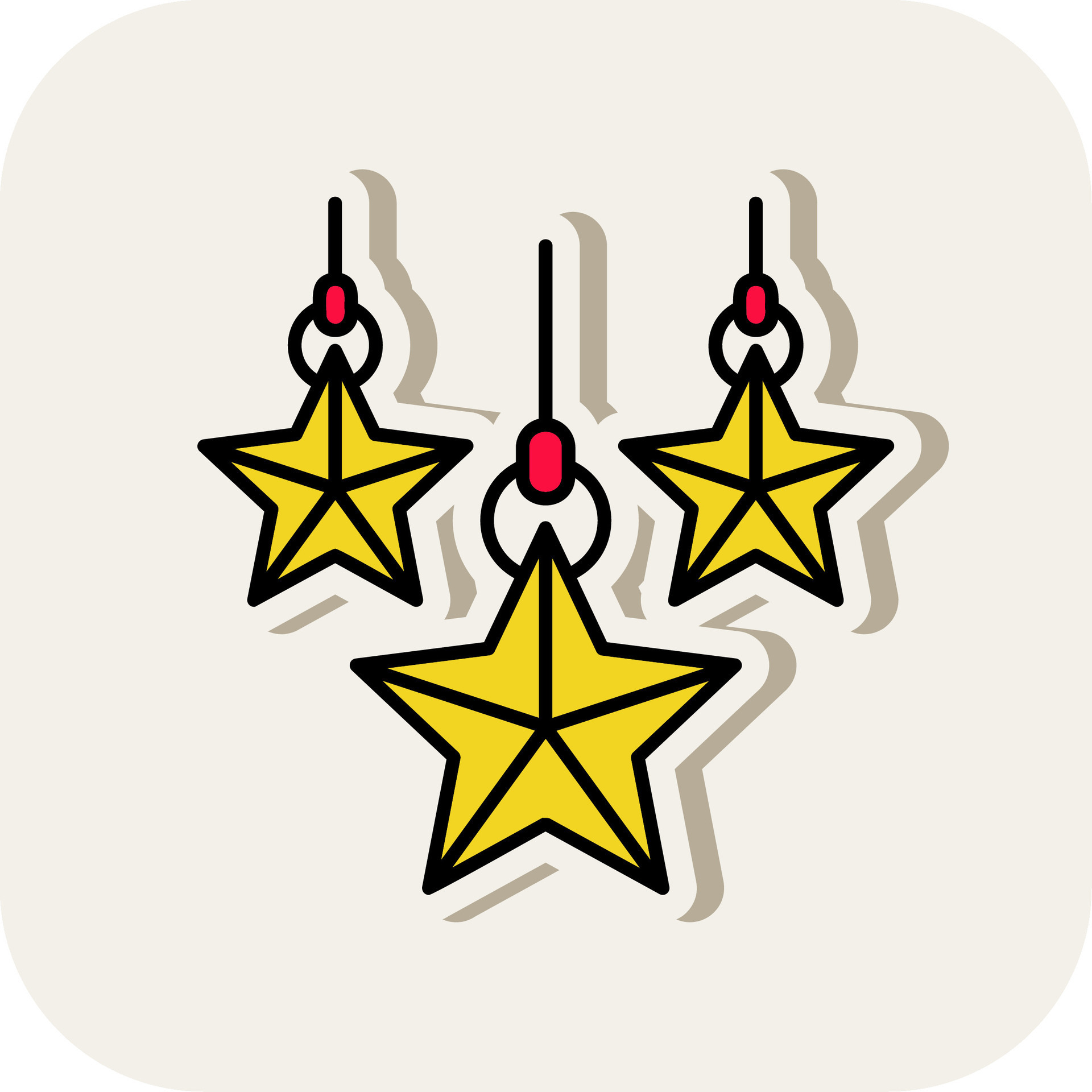 Christmas star Line Filled White Shadow Icon 41939741 Vector Art at ...