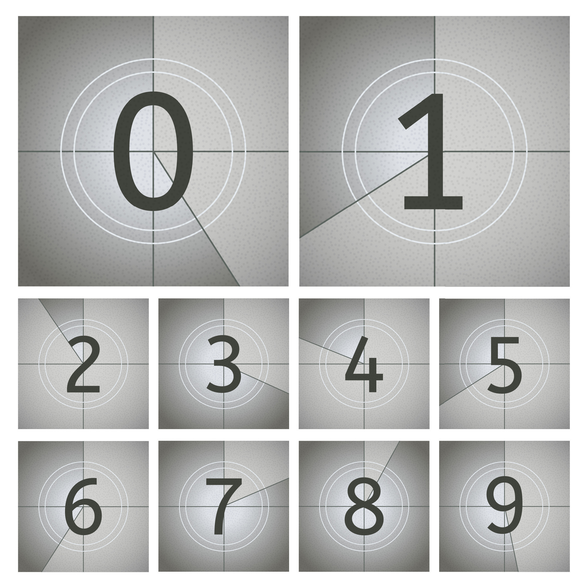 Movie Count Timer Vintage Cinema Countdown Frames Old Movie Timer
