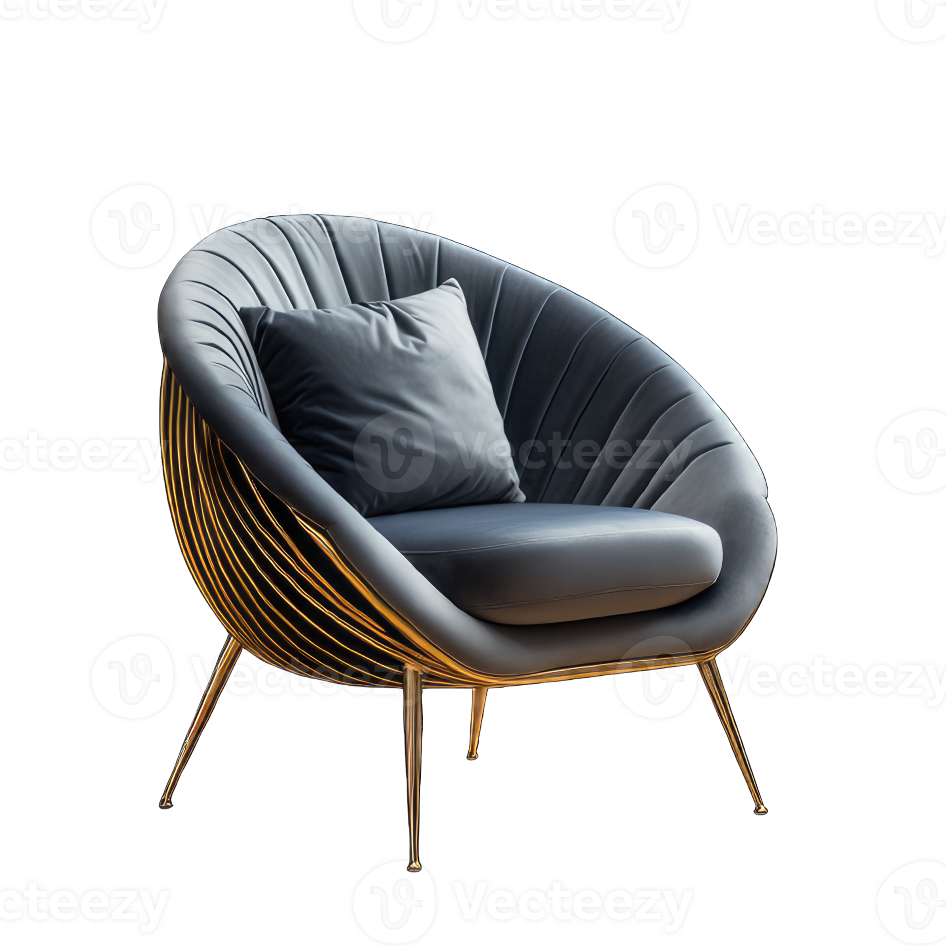 AI generated vantage armchairs cutouts single seat sofas isolated on transparent background ...