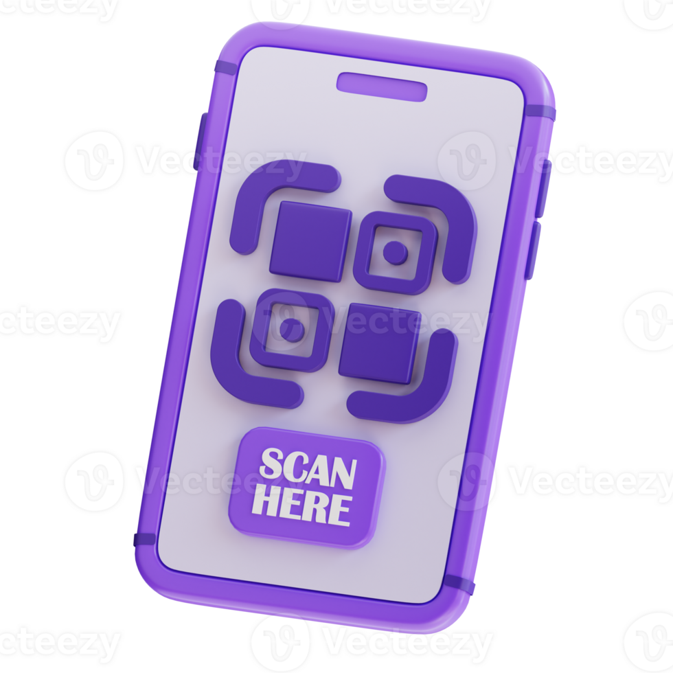 3d Rendering Scan Qr Code Icon 41944470 Png