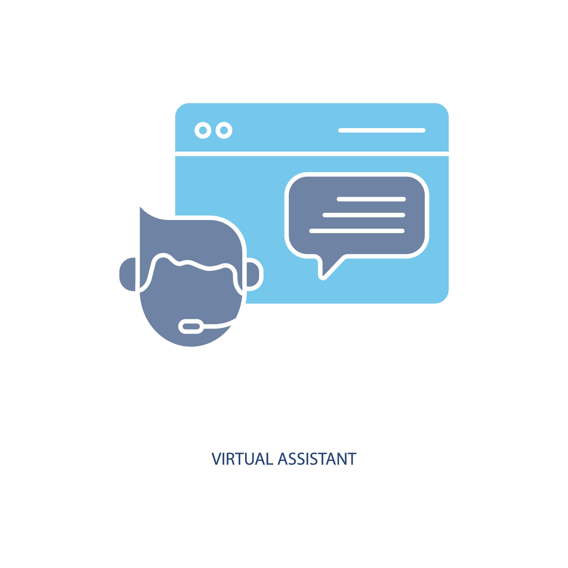 virtual assistant concept line icon. Simple element illustration ...