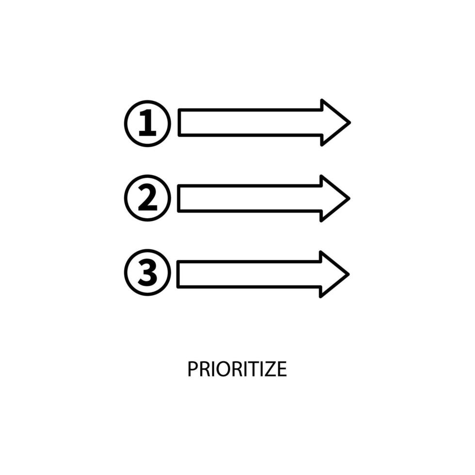 prioritize concept line icon. Simple element illustration. prioritize concept outline symbol ...