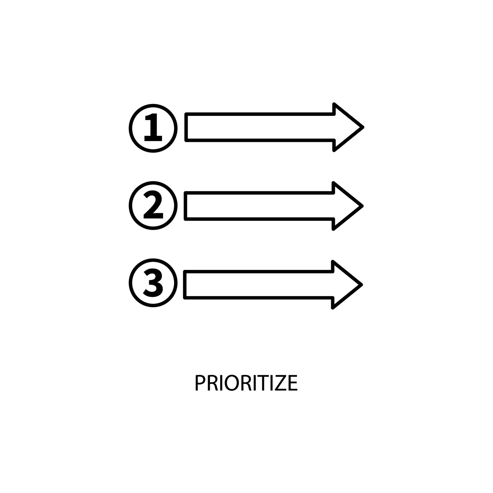 prioritize concept line icon. Simple element illustration. prioritize concept outline symbol ...