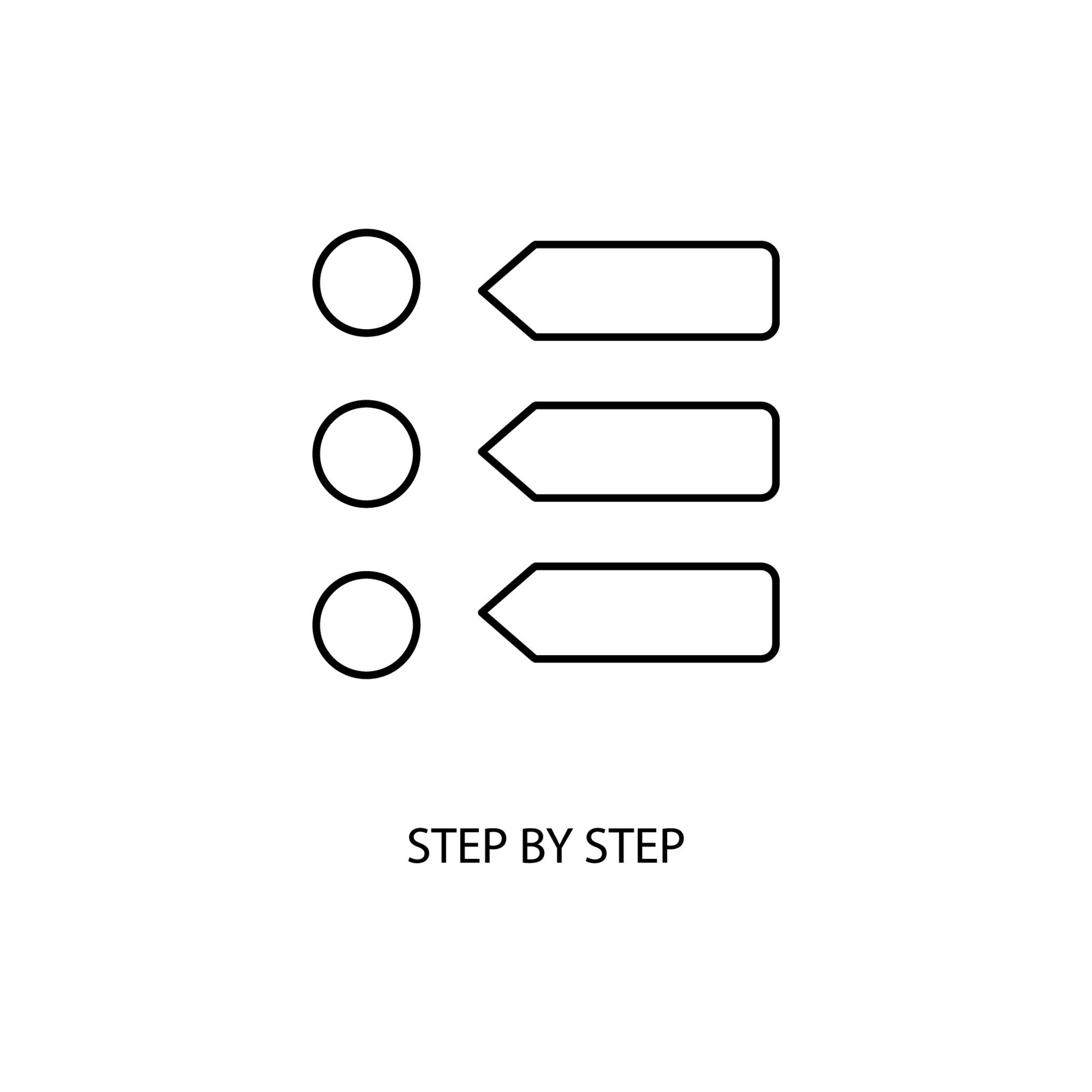 step by step concept line icon. Simple element illustration. step by step concept outline symbol ...