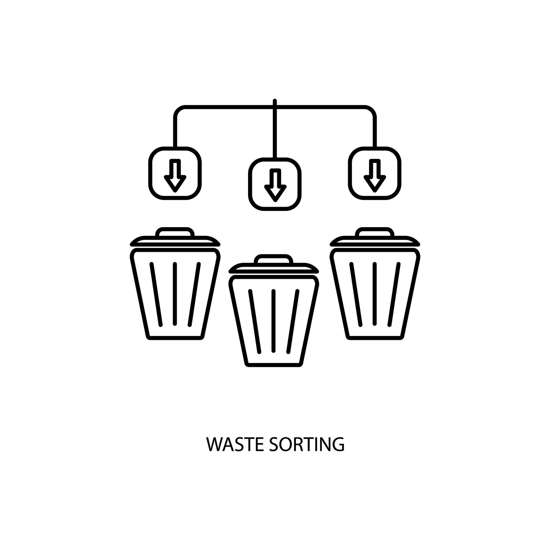 waste sorting concept line icon. Simple element illustration. waste sorting concept outline ...