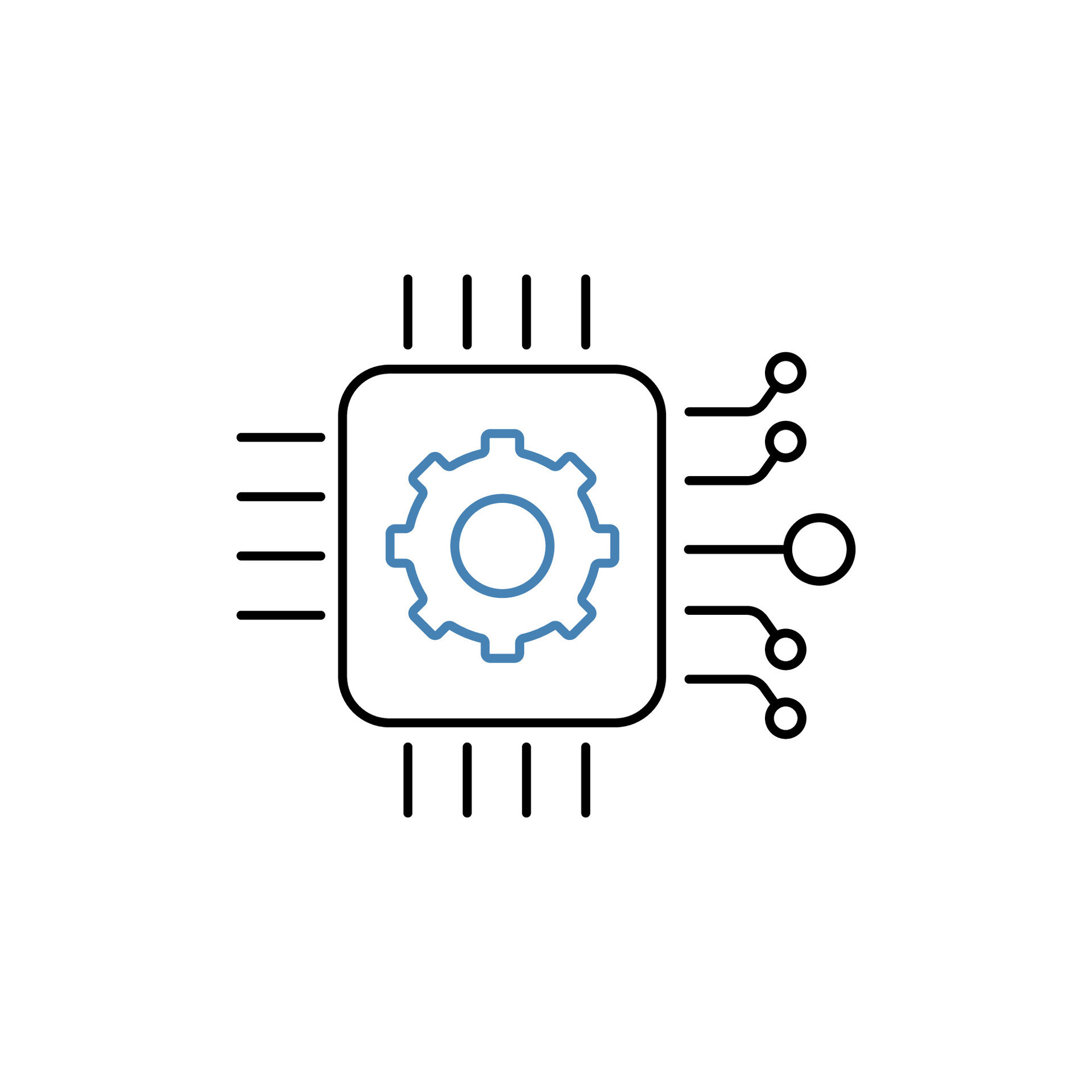 Machine Learning Concept Line Icon Simple Element Illustration