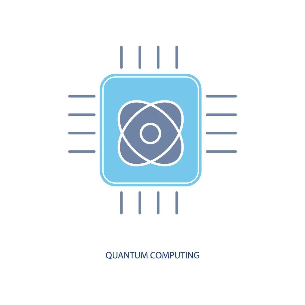 quantum computing concept line icon. Simple element illustration ...