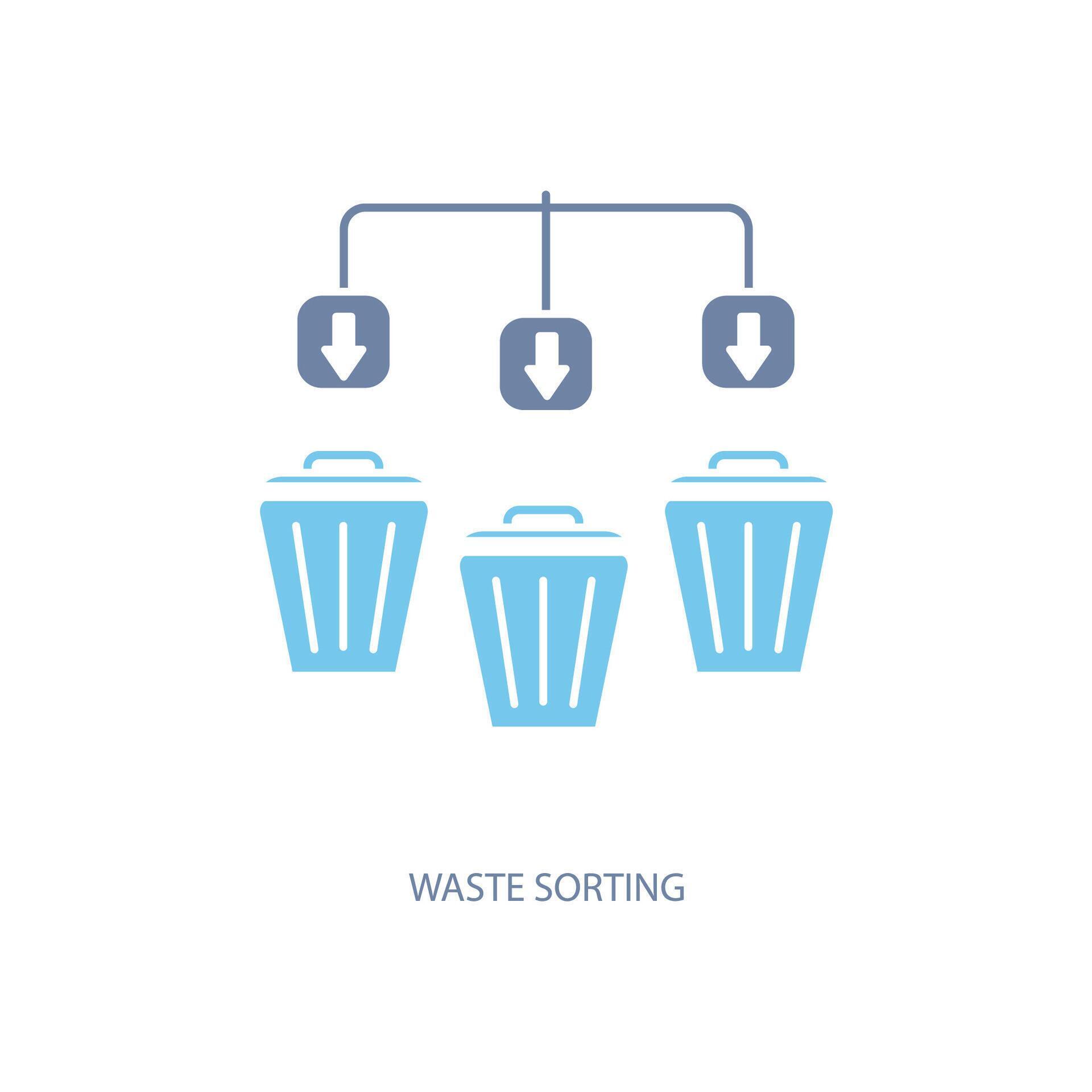 waste sorting concept line icon. Simple element illustration. waste sorting concept outline ...