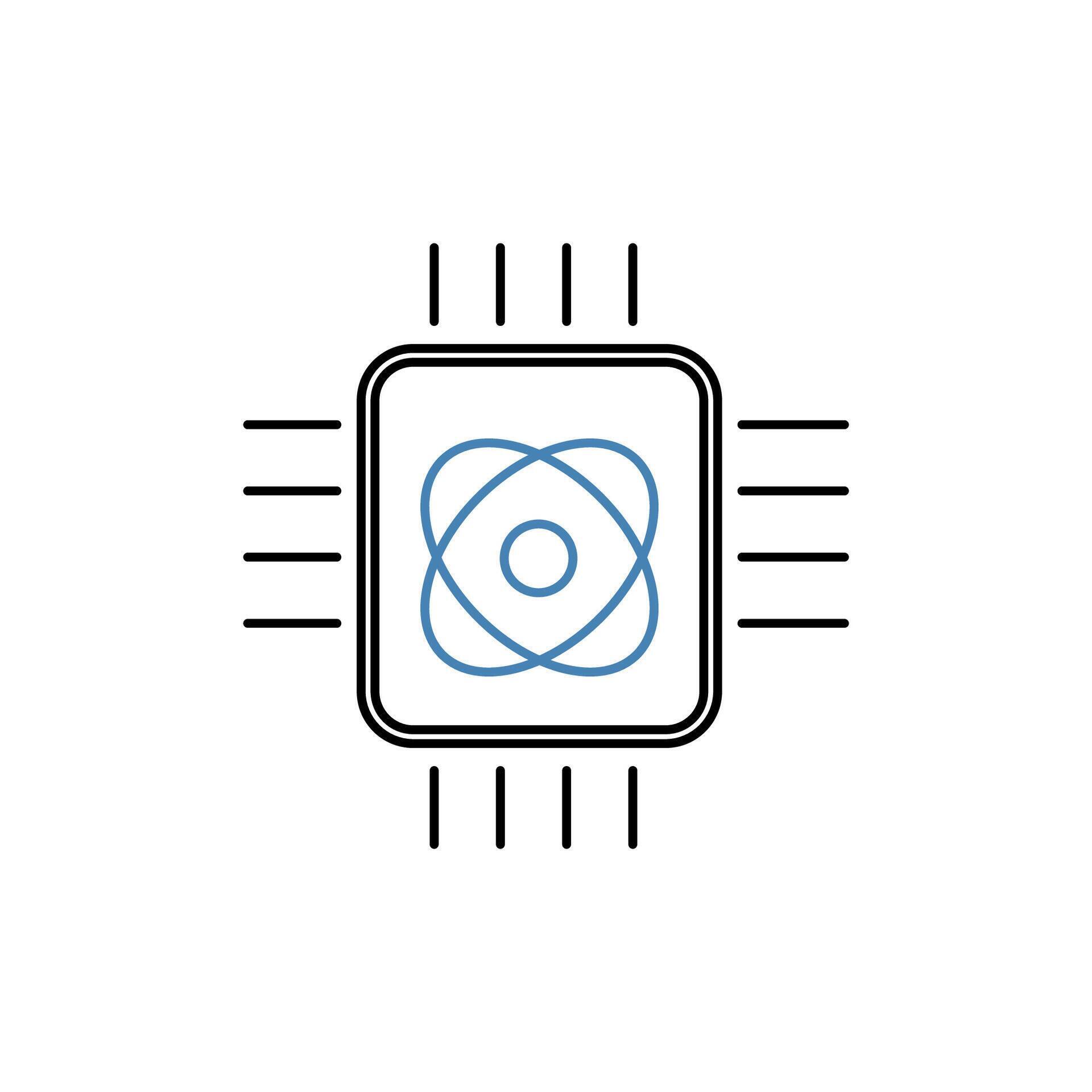 quantum computing concept line icon. Simple element illustration ...