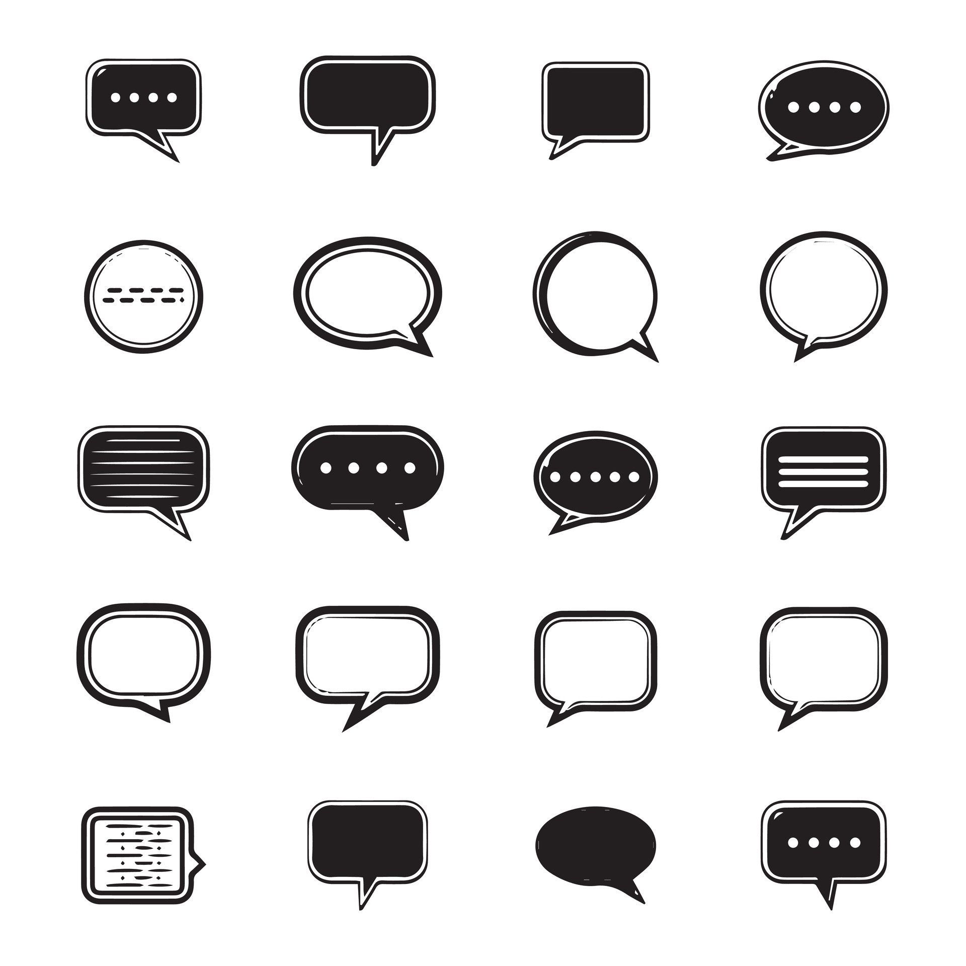 AI generated a collection of different speech bubbles vector ...