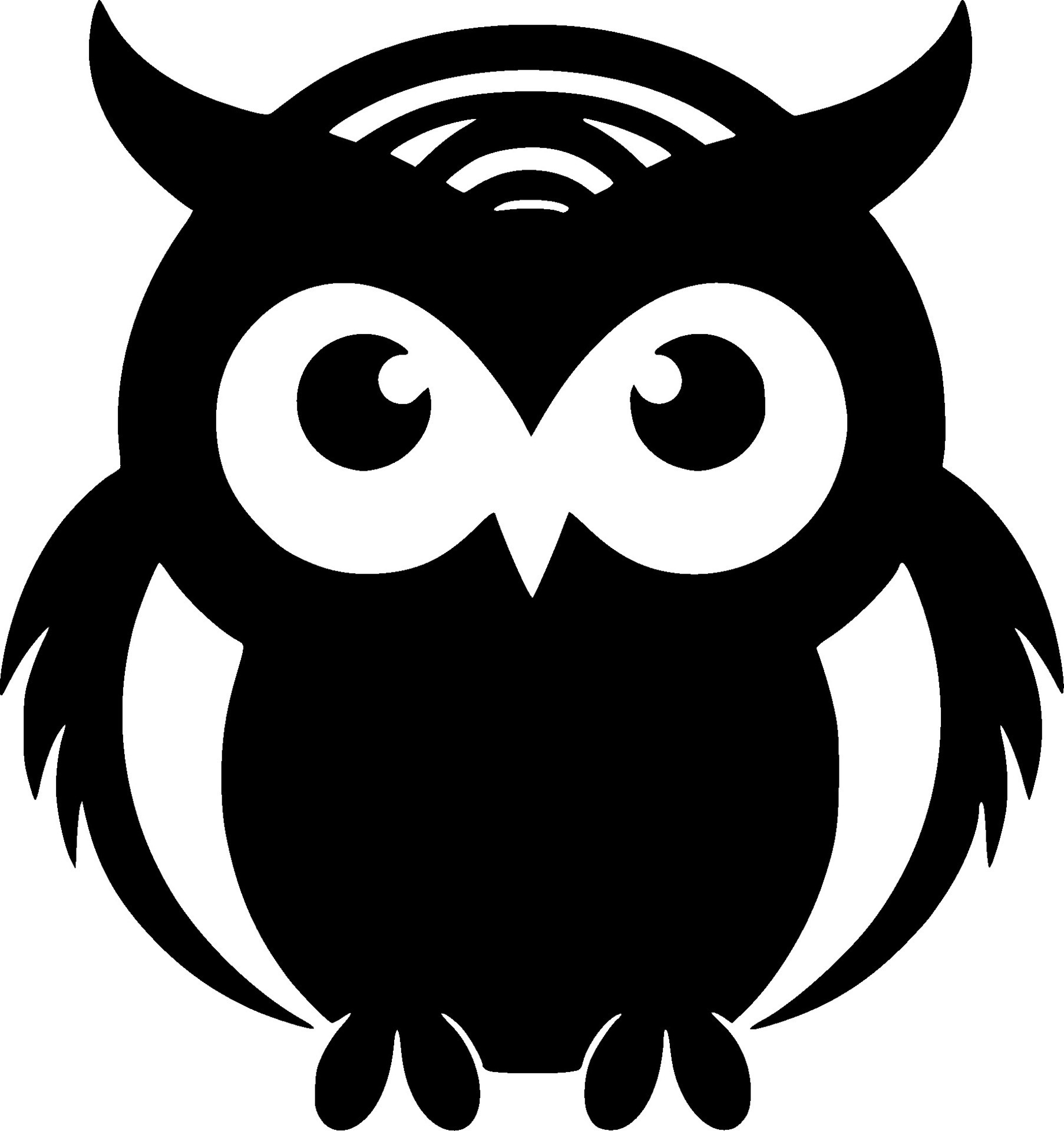 Owl Baby, Black and White Vector illustration 41948584 Vector Art at ...