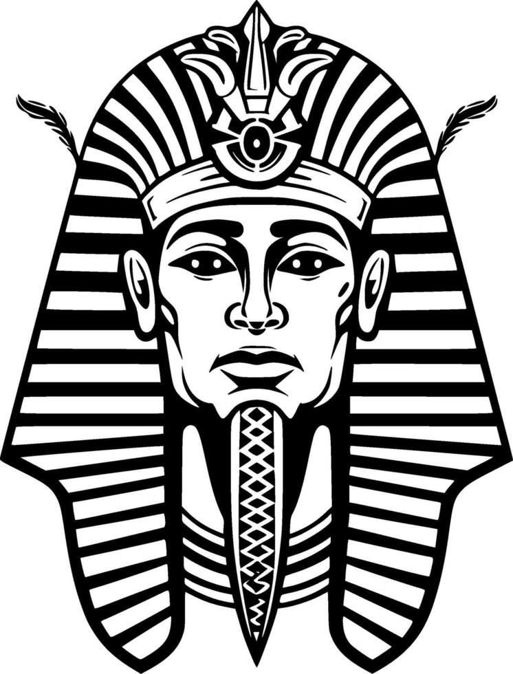 Pharaoh, Black and White Vector illustration 41949516 Vector Art at ...