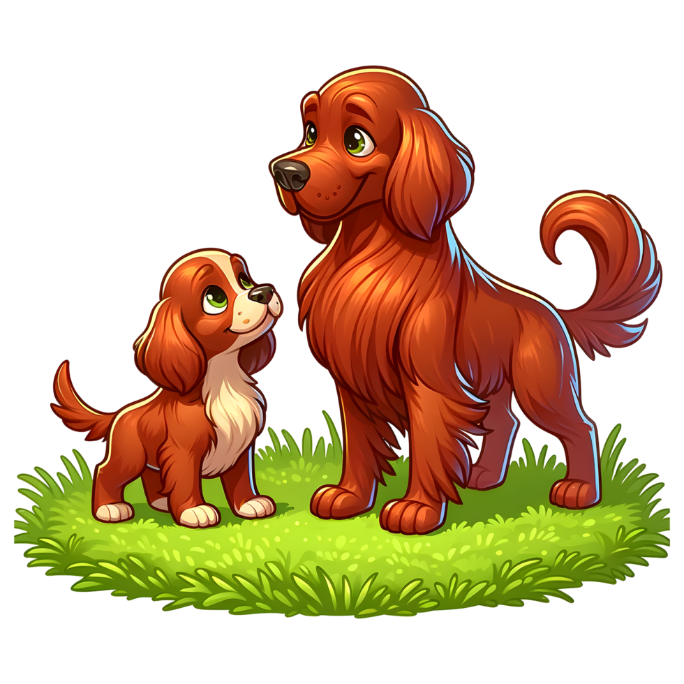 AI generated Irish Setter Dog warm family illustration 41951291 PNG