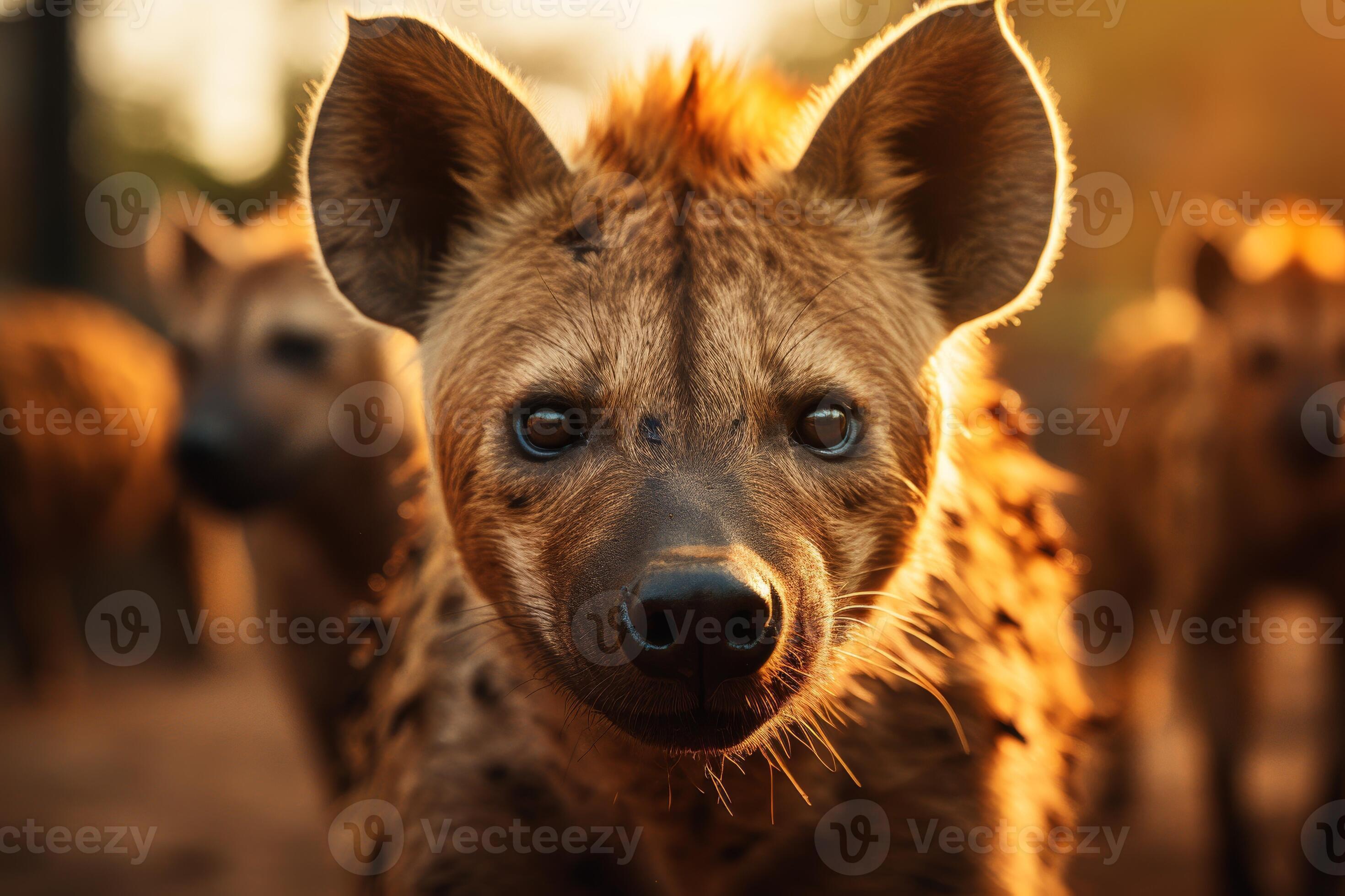 AI generated Thrilling safari adventure. Pack of hyenas in the vibrant ...