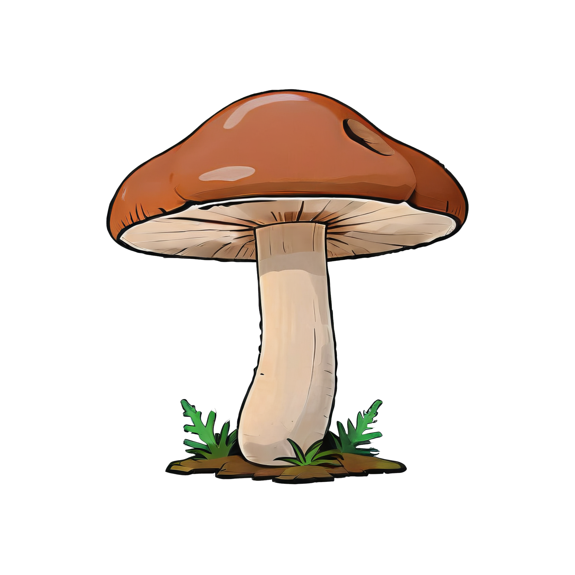 Ai Generated Mushroom Hand Drawn Cartoon Style Illustration 42052537 Png