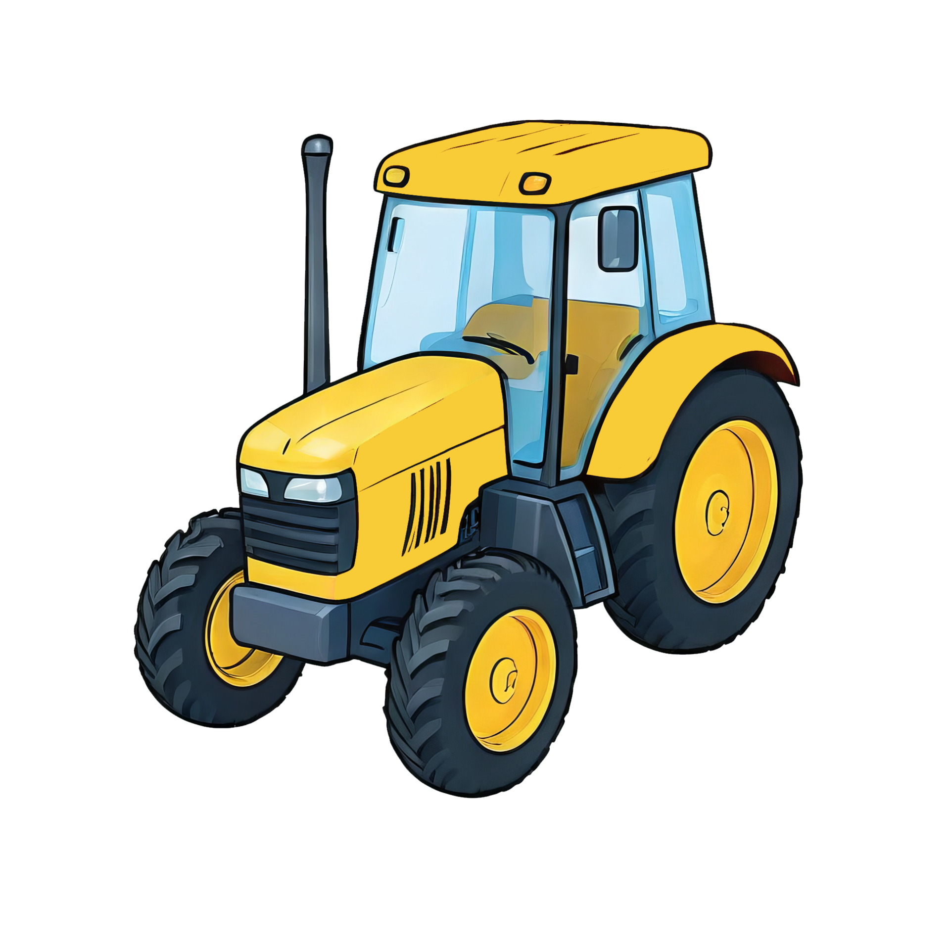Ai Generated Tractor Hand Drawn Cartoon Style Illustration 42053079 Png