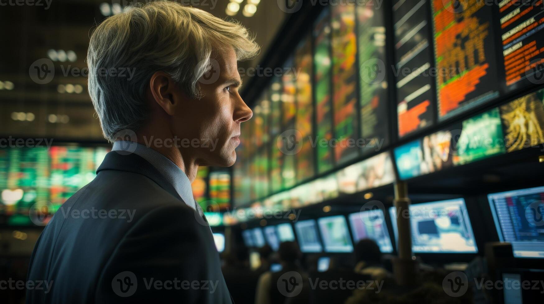 Ai Generated Successful Middle Aged Businessman In Suit Analyzing
