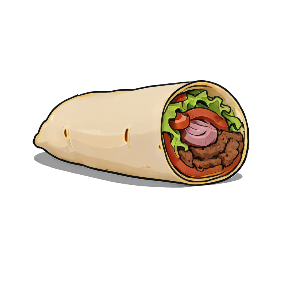 AI generated Burrito Hand Drawn Cartoon Style Illustration 42053710 PNG