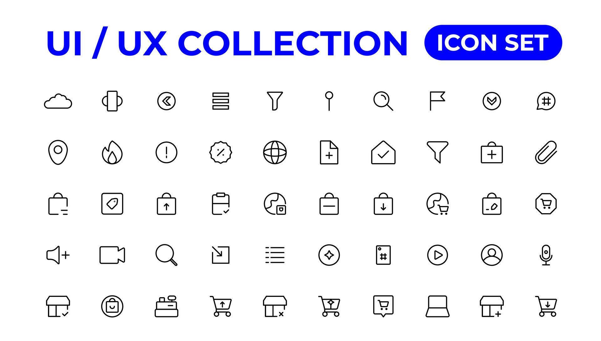 Ui Ux Icon Set User Interface Iconset Collection 42056497 Vector Art