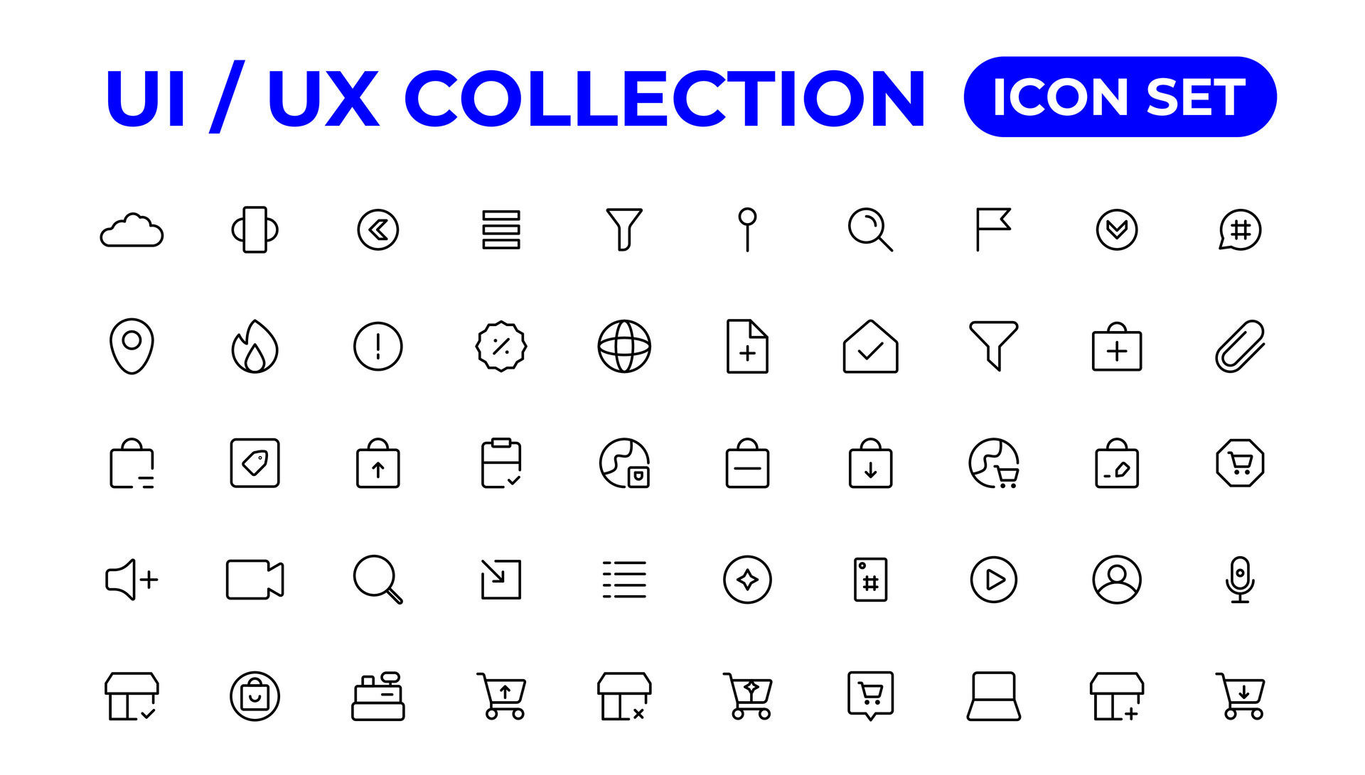 Ui ux icon set, user interface iconset collection. 42056497 Vector Art at Vecteezy