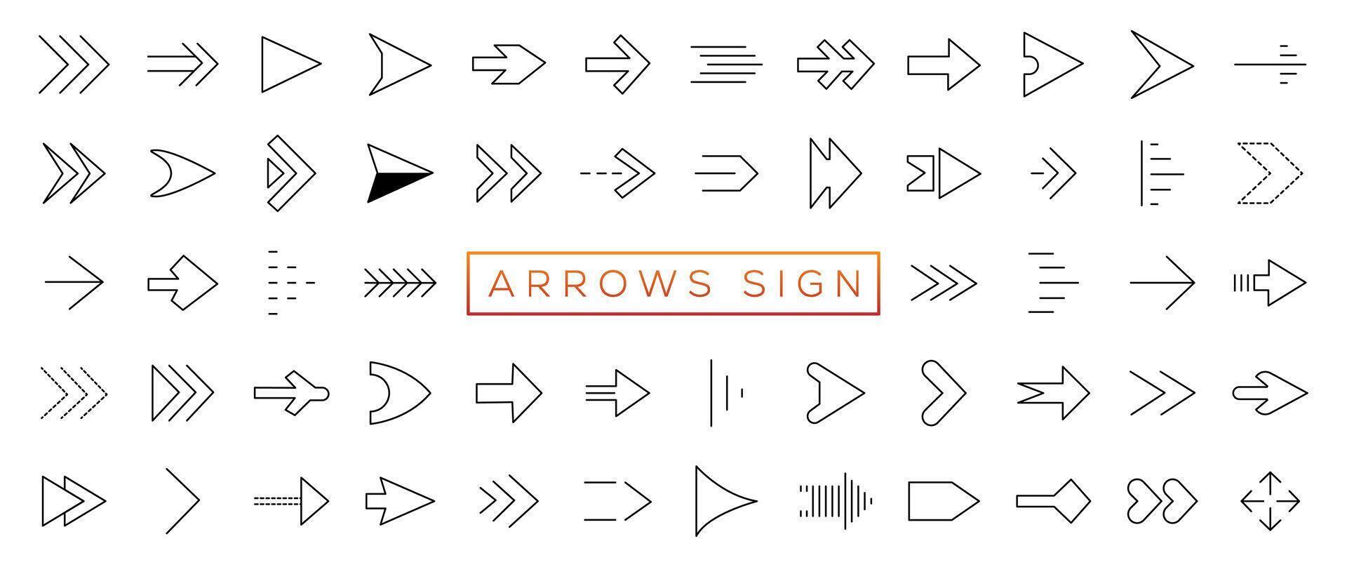 Set Arrow Icons Collection Different Arrows Sign Set Different Cursor Arrow Direction Symbols